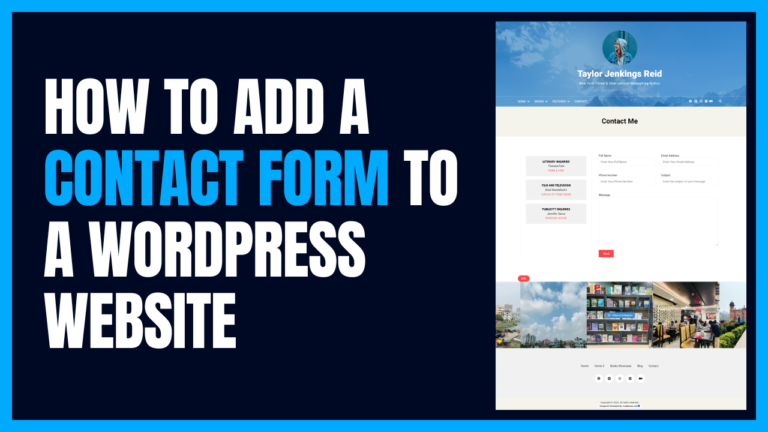 How To Add A Contact Form To A Wordpress Website A Beginner Friendly