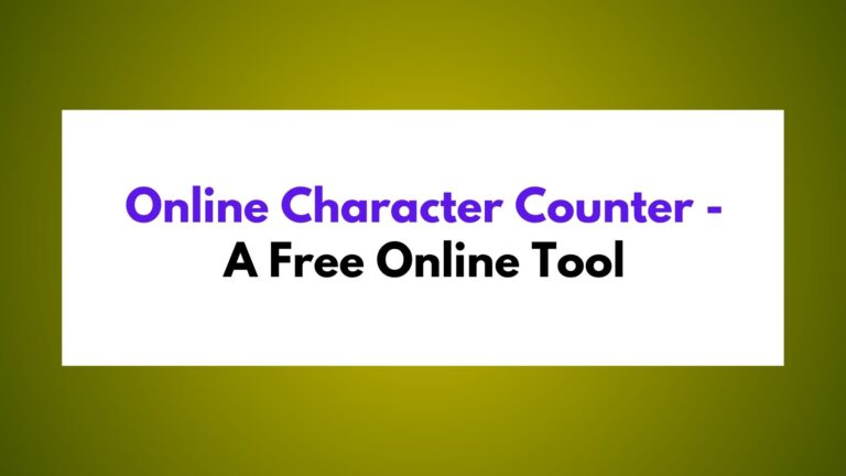 Easy Free Online Character Counter Tool - RS WP THEMES